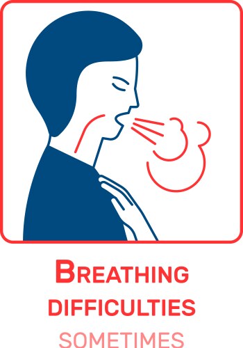Breathing icon breath difficulties sign Royalty Free Vector