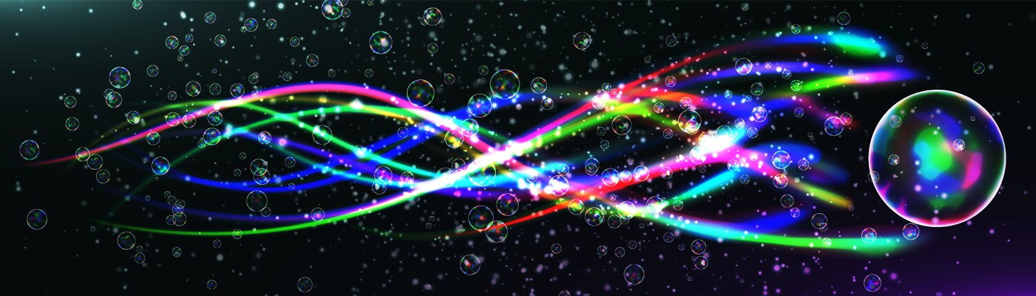 Lightning various colors glowing thunderbolt Vector Image