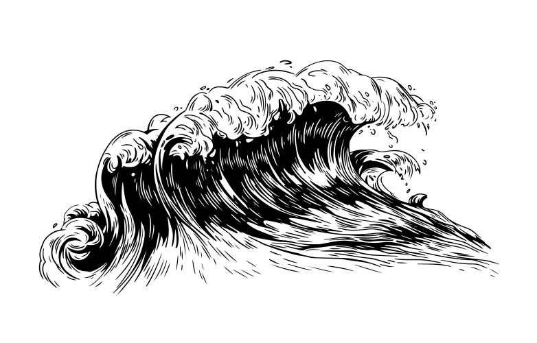 Ocean Wave Line Drawing Vector Images (over 10,000)