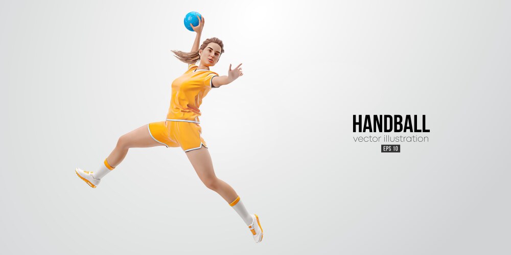 Handball female player playing Royalty Free Vector Image