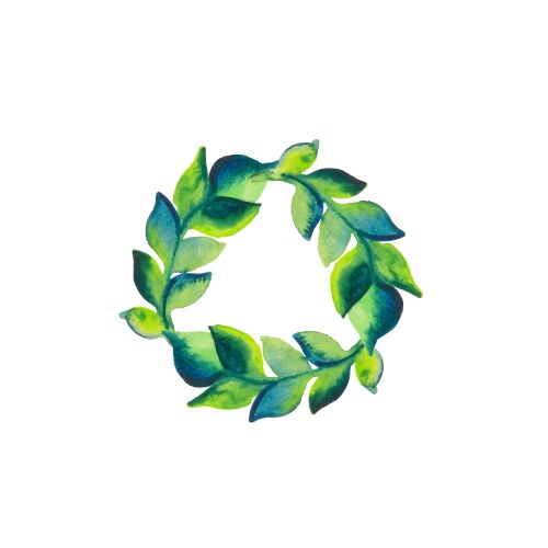 Watercolor wreath with green eucalyptus Royalty Free Vector