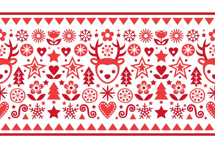 Scandinavian christmas pattern nordic folk Vector Image