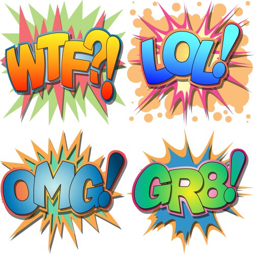 Comic book exclamations Royalty Free Vector Image