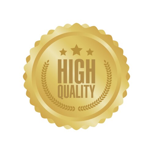 Certified quality gold emblem Royalty Free Vector Image