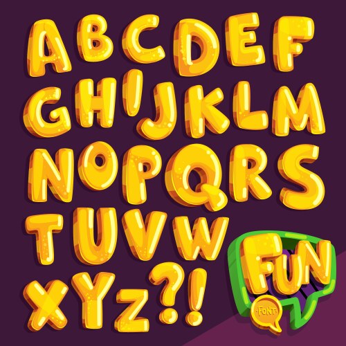 Colorful cute alphabets abc font on black Vector Image