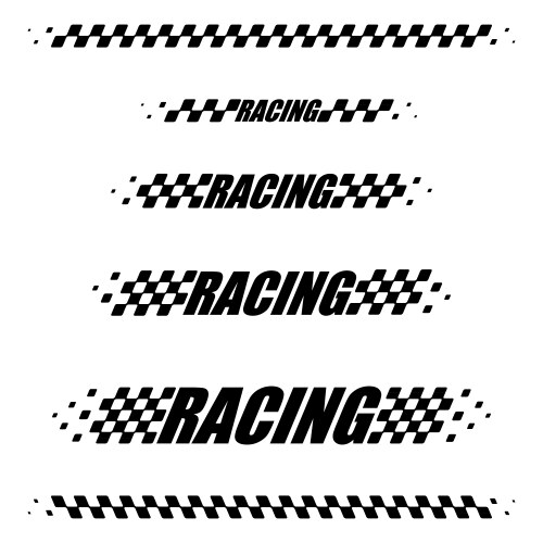 Racing three color labels on white Royalty Free Vector Image