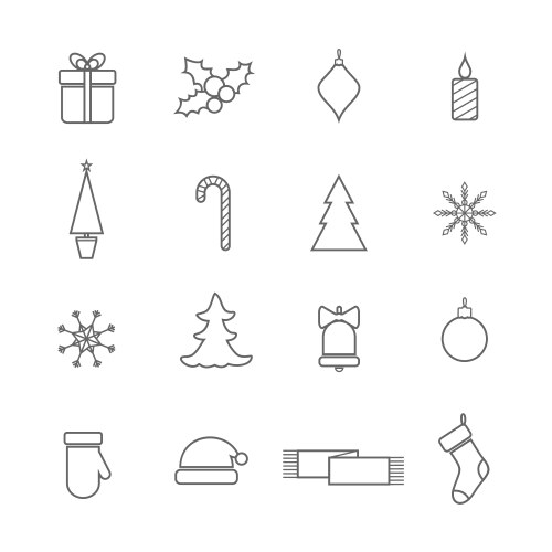 Christmas trees sketch set Royalty Free Vector Image