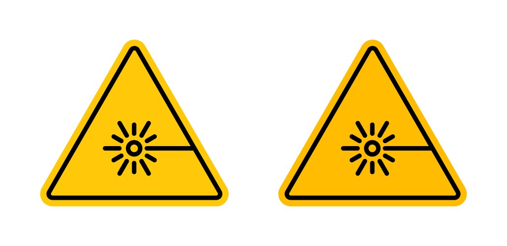 Laser warning icon set notice for areas Royalty Free Vector