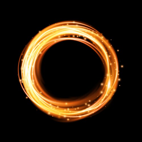 Glow light effect magic round frame Royalty Free Vector