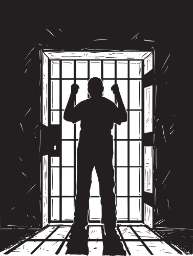 Prisoner in Isolation Royalty Free Vector Image