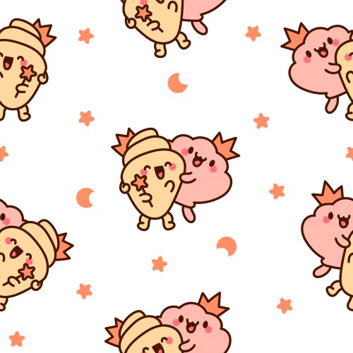 Funny couple seashell cartoon characters Vector Image