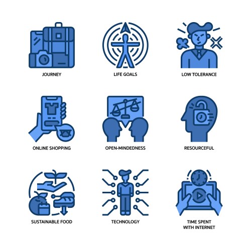 Generation z icons set Royalty Free Vector Image