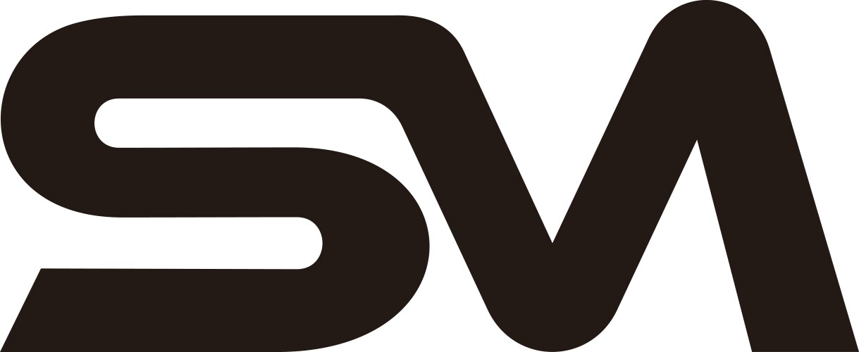 Letter sm simple geometric line logo Royalty Free Vector