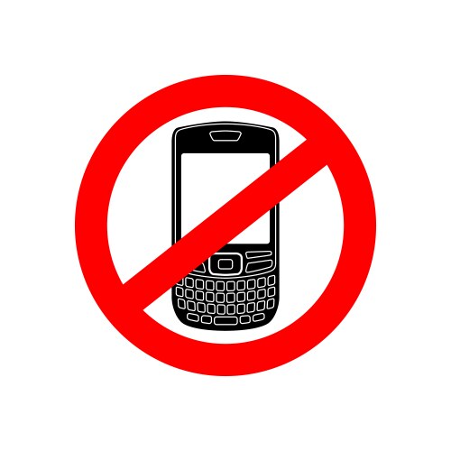 No cell phone sign Royalty Free Vector Image - VectorStock