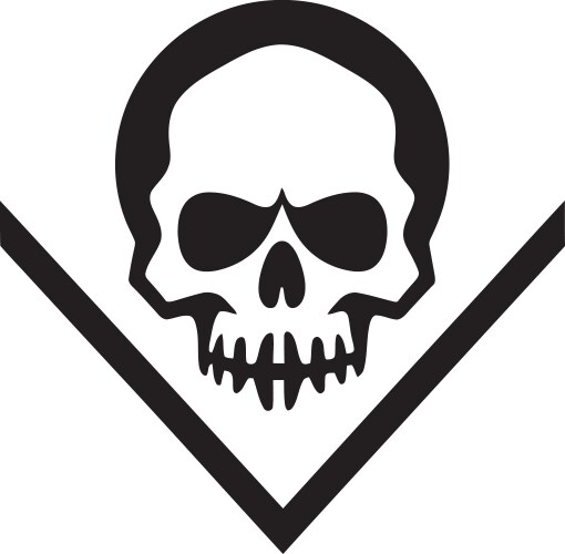 Poisonous portrait toxic skull logo design Vector Image