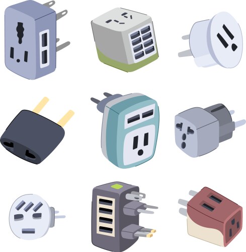 Electrical travel adapter cartoon Royalty Free Vector Image