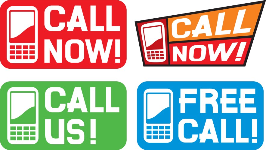 Call us now red button Royalty Free Vector Image