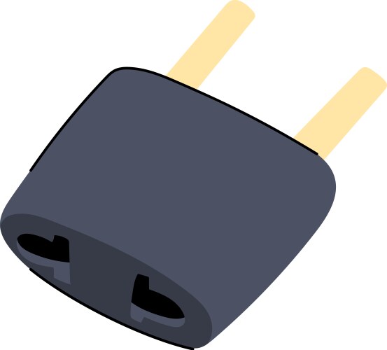 Electrical travel adapter cartoon Royalty Free Vector Image