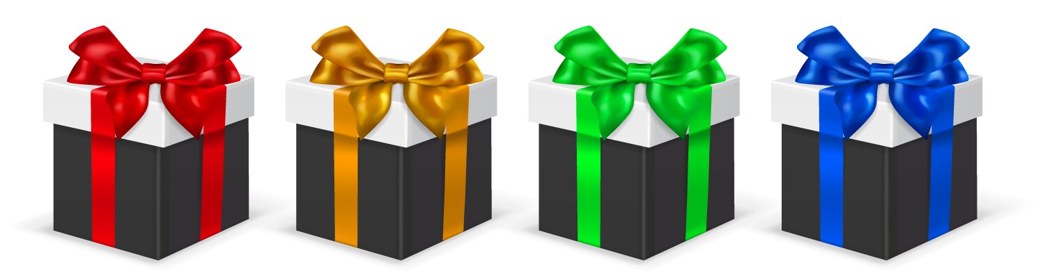 Realistic set of box mockups png isolated Vector Image