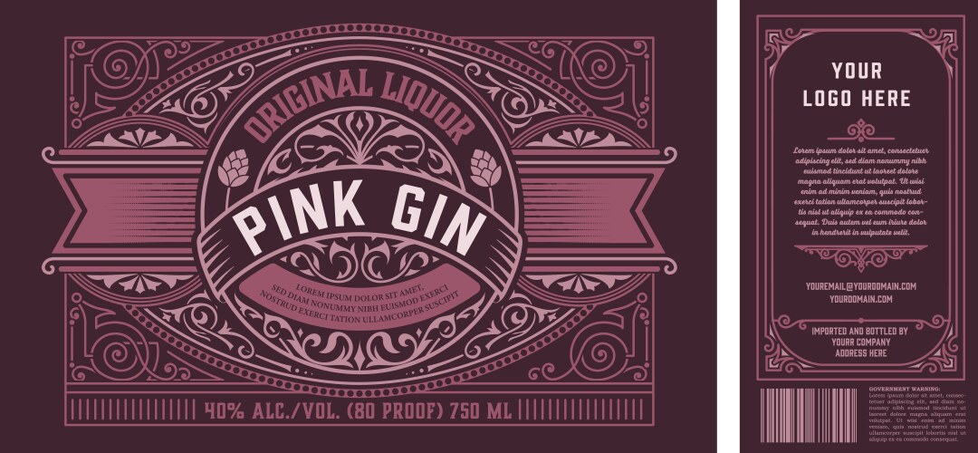 Vintage label template for whiskey Royalty Free Vector Image
