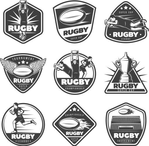 Vintage team sport logos set Royalty Free Vector Image