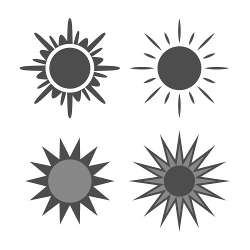 Sun icon sets Royalty Free Vector Image - VectorStock