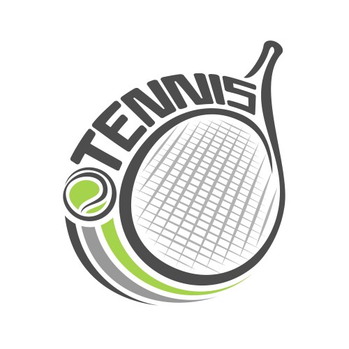 Tennis Racket and Ball Logo Royalty Free Vector Image