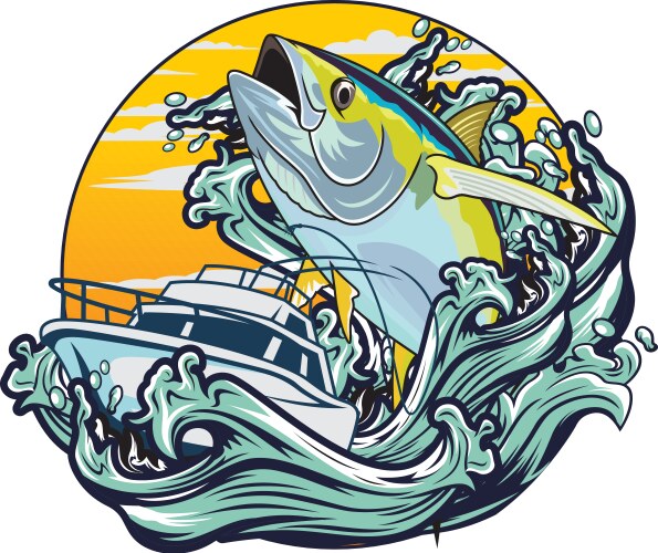 Tuna Fish Logo Fishing Logo Template Tuna Vector Sign. Stock Vector