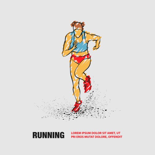 Running woman sport sprinter marathon Royalty Free Vector