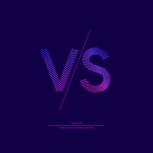 Bright symbols of confrontation vs Royalty Free Vector Image