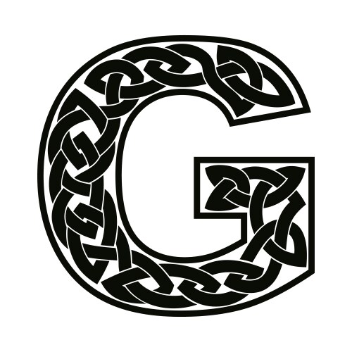 Letter with celtic ornament Royalty Free Vector Image