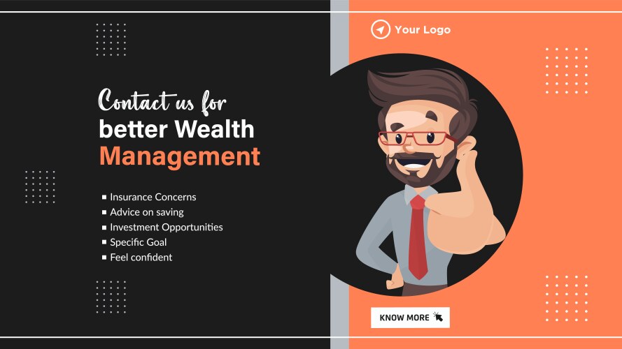 Banner design of wealth management Royalty Free Vector Image