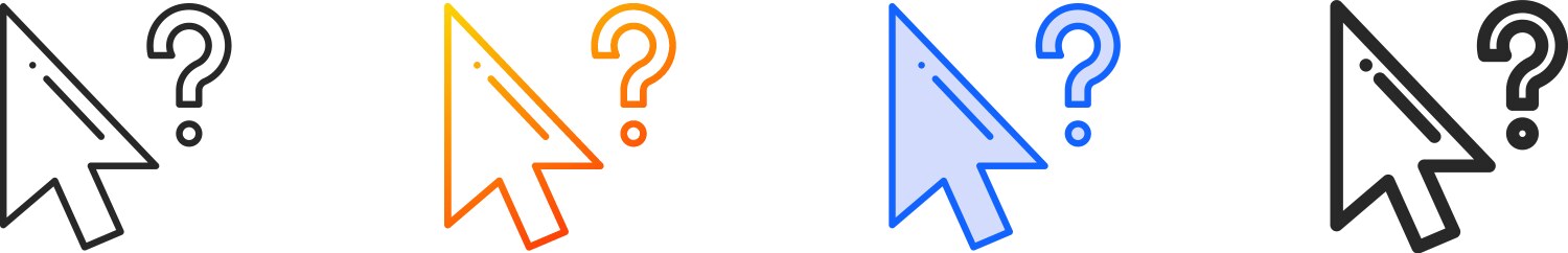 Click iconthin linear gradient blue stroke Vector Image