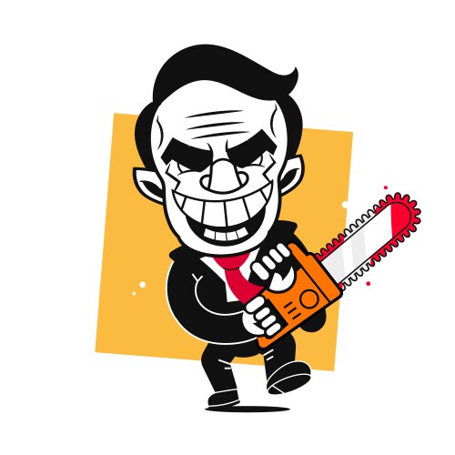 Armed terrorist point gun to hostage kidnapping Vector Image