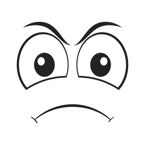 Angry face on white Royalty Free Vector Image - VectorStock