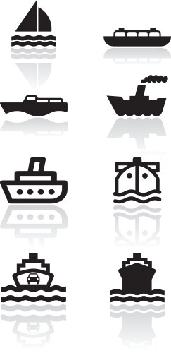 Borders with nautical and sea symbols Royalty Free Vector