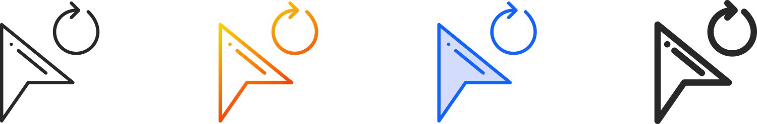 Cursor iconthin linear gradient blue stroke Vector Image