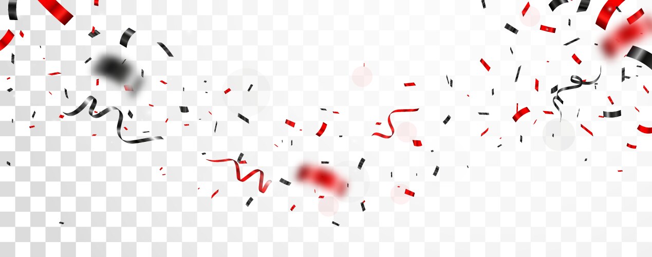 Colorful confetti on transparent background Vector Image