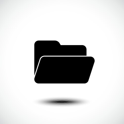 Flat icon in black and white documents folder Vector Image
