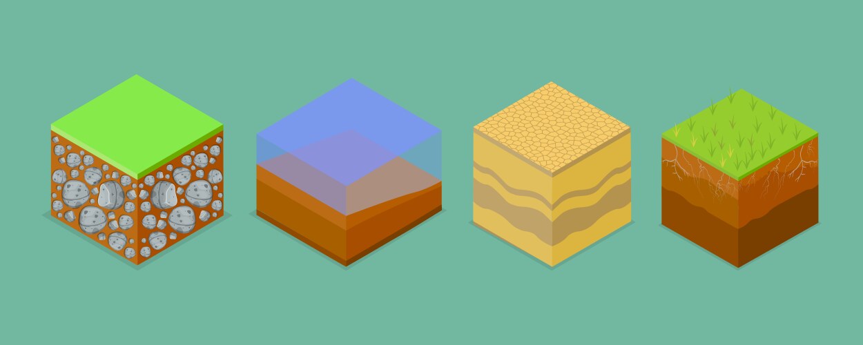 Isometric Ground Texture Vector Images (over 560)
