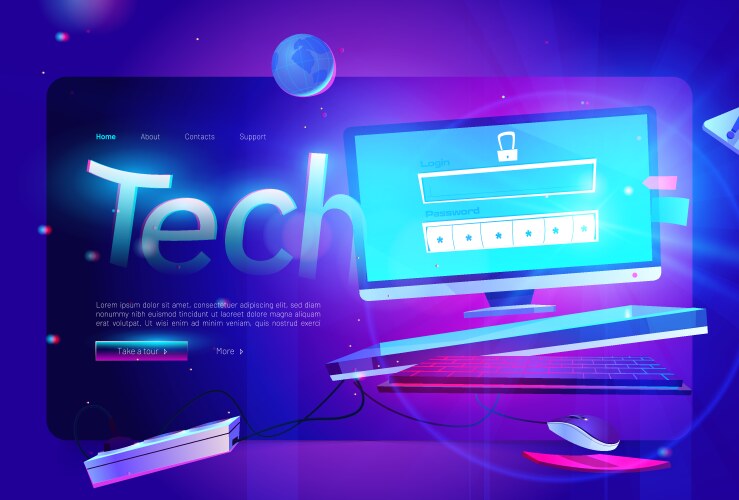 Website development banner programming technology Vector Image