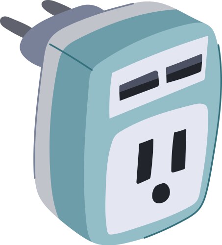 Portable travel adapter cartoon Royalty Free Vector Image