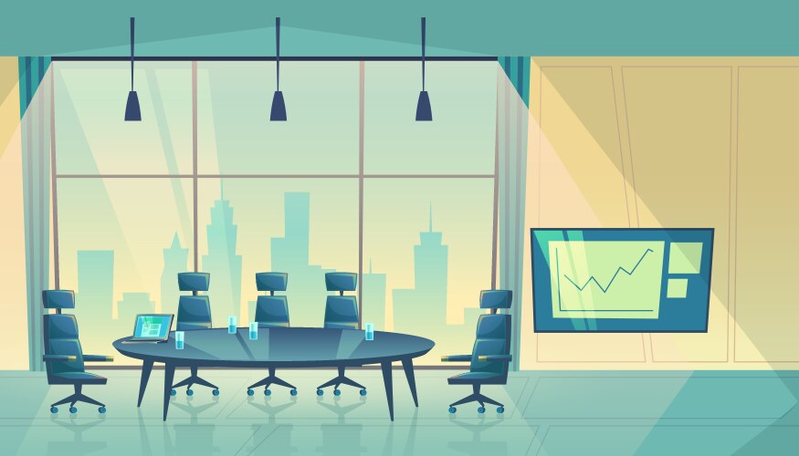 Cartoon conference hall room for meetings Vector Image