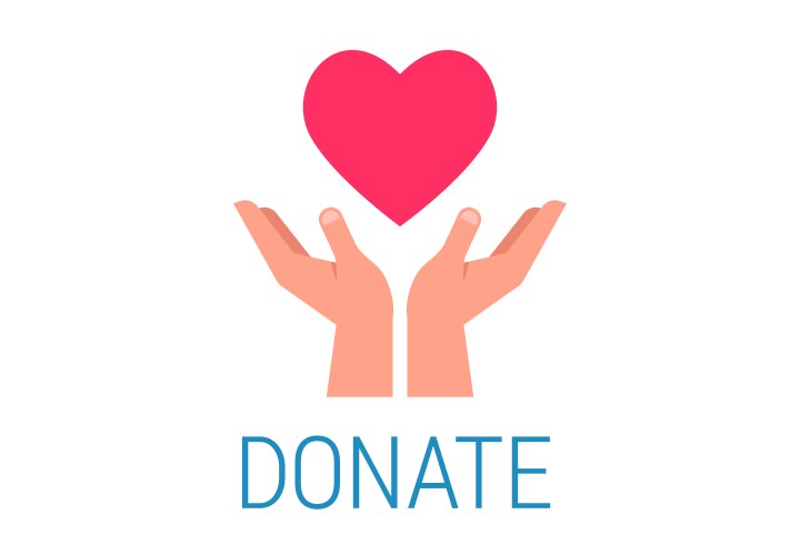 Heart in hands fundraising symbols Royalty Free Vector Image