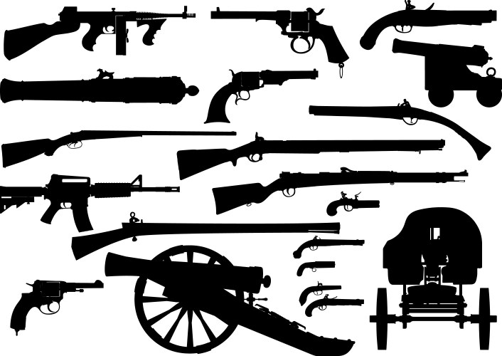 Gun Black and White Vector Images (over 24,000)