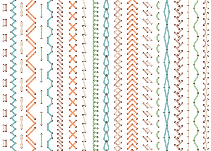 Sewing stitches pattern Royalty Free Vector Image