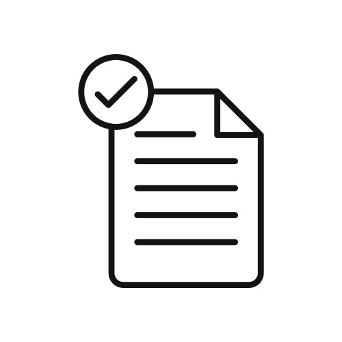 Accept document icon set summary done sign Vector Image