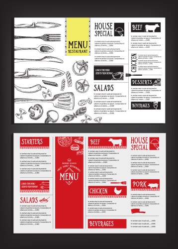 Restaurant lunch menu design template layout Vector Image