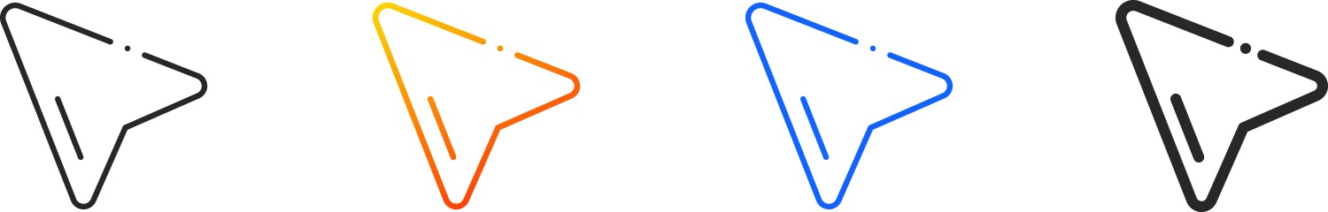 Click iconthin linear gradient blue stroke Vector Image