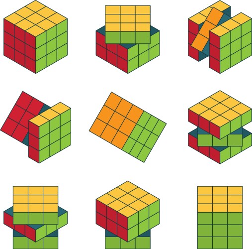 Rubiks cube isolated on white background Vector Image